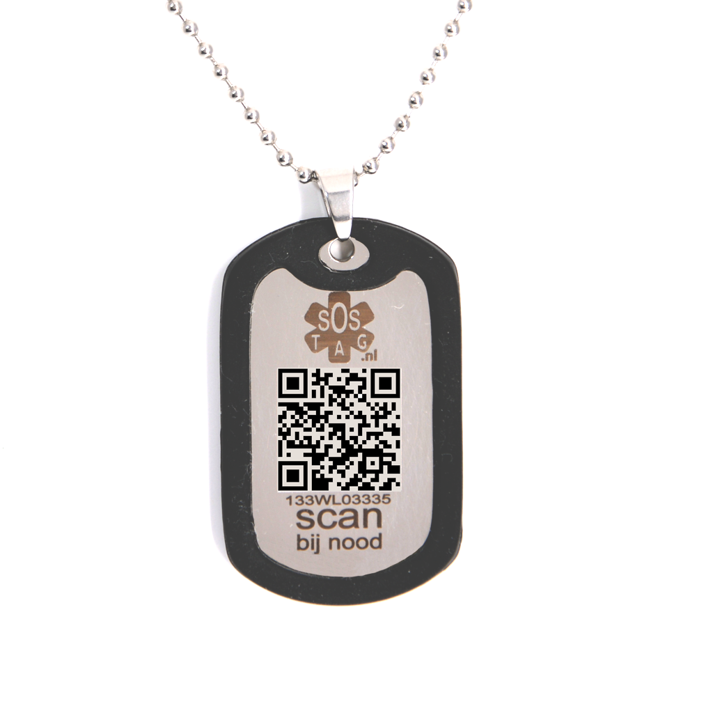 SOS DogTag RVS met silencer (111B) | SOStag